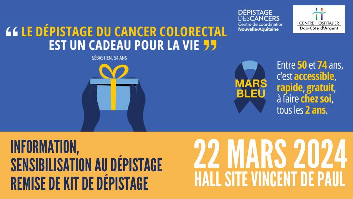 Mars Bleu : Sensibilisation au dépistage du cancer colorectal - Site officiel de l'Hopital de Dax
